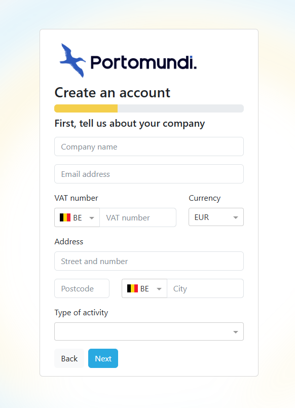 Portomundi Registration