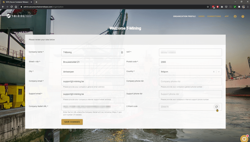 How to link your SCR account to My Port of Antwerp Bruges?